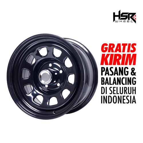 Promo Velg Mobil Ring 15 HSR MOKUPO HSR R15X8 H5X139,7 ET-25 BLACK ...