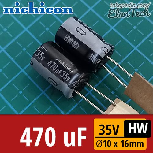 Jual Elco 470uF 35V Nichicon 470 uF Kapasitor Capacitor ElanTech ...