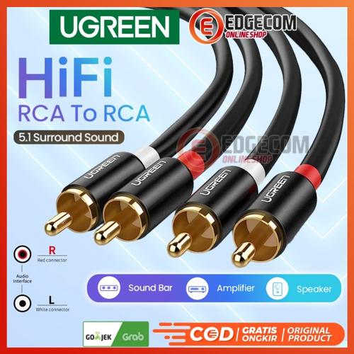 Jual UGREEN Kabel Audio Stereo 2 RCA to RCA Gold Plated 1 / 2 / 3 / 5 ...