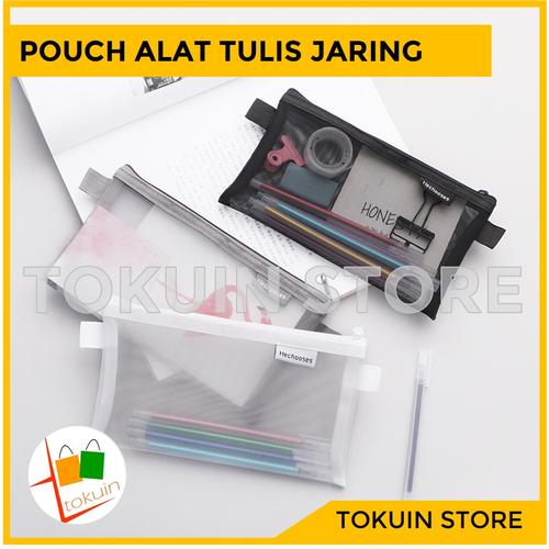 Jual Kotak Tempat Pensil Pouch Alat Tulis Pencil Case Jaring Transparan ...