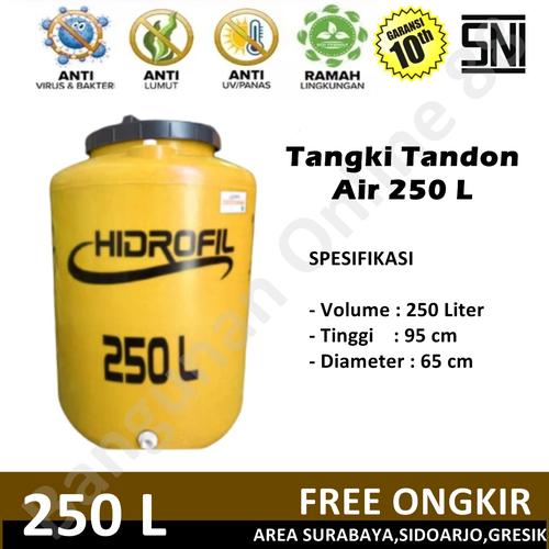 Jual Toren Air Tangki Air Tandon Air Hidrofil 250 Liter Garansi Murah ...