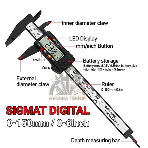 Jual ORIGINAL SIGMAT DIGITAL 6" LCD BESAR SKETMAT SEKET JANGKA SORONG ...