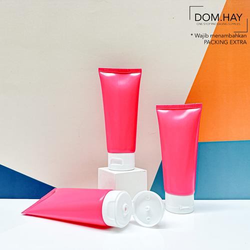 Jual 100ml Botol Tube Pink Fuchsia Fliptop Plastik LC Packaging ...
