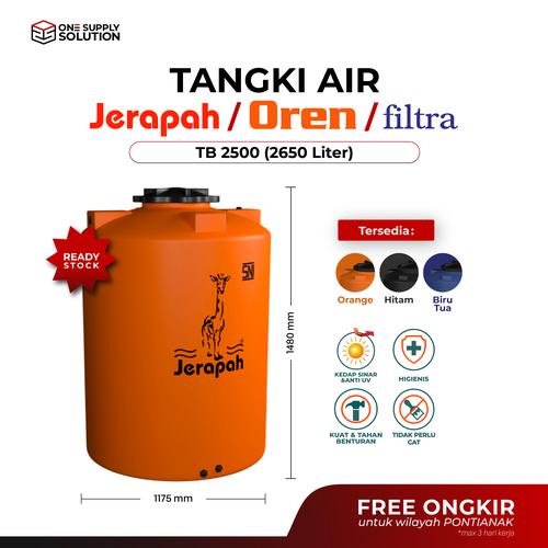Jual Tangki Air Jerapah/Oren/Filtra TB 2500 (2650 Liter)/ Tandon Air ...