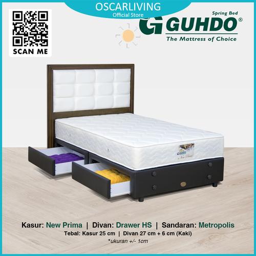 Promo Kasur Guhdo Drawer HS New Prima Set Metropolis Putih Tebal 25Cm ...