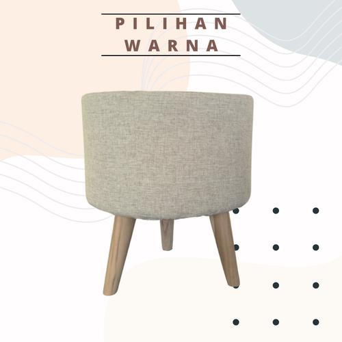 Promo Hygge - Sofa Puff / Kursi Stool Kayu Bench Bulat Minimalis ...