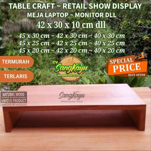 Jual Wooden multi-purpose rack display 42x30x10 cm table craft rak kayu ...
