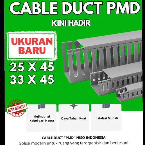 Promo NISO Kabel Duct 33x45 Lubang Abu-abu PMD Wiring cable PVC 33 x 45 ...