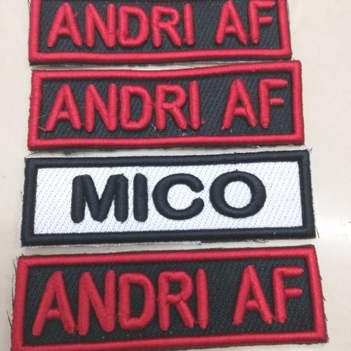 Promo bordir Nama timbul custom satuan - 12x3cm - Jakarta Utara ...