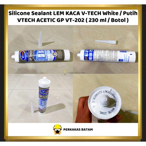 Jual Silicone Sealant LEM KACA V-TECH White / Putih VTECH ACETIC GP VT ...