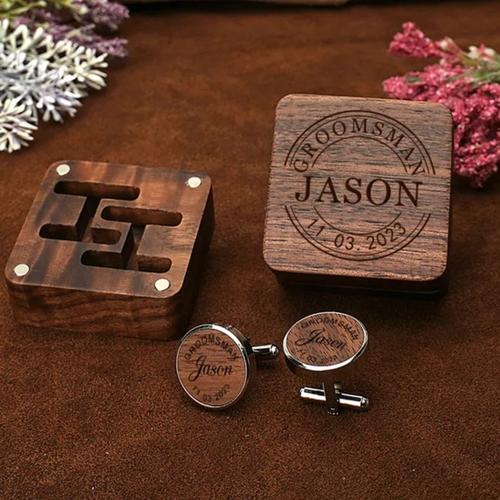 Promo houseofcuff custom cufflinks kayu kancing lengan wedding inisial ...
