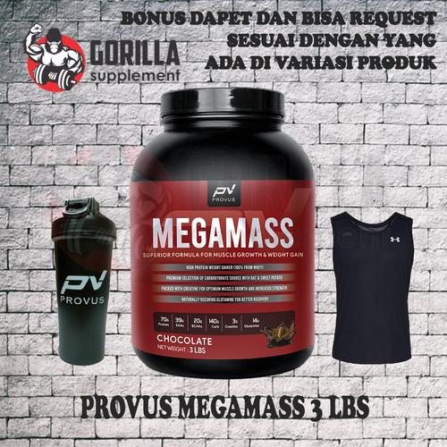 Jual PROVUS Mega Mass 3lbs 3lb Gainer Supplement Fitness MEGAMASS ...