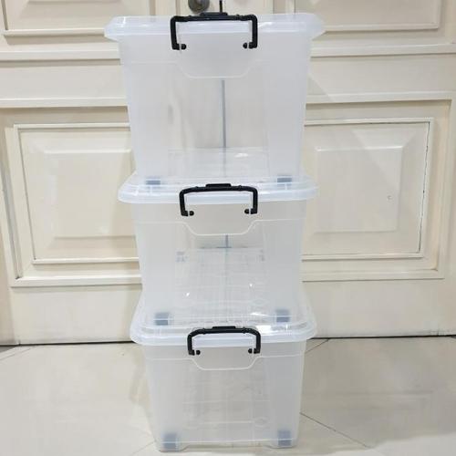 Jual Storage Box Ezy CB 45 Liter Roda Bening Tebal Kotak Container ...