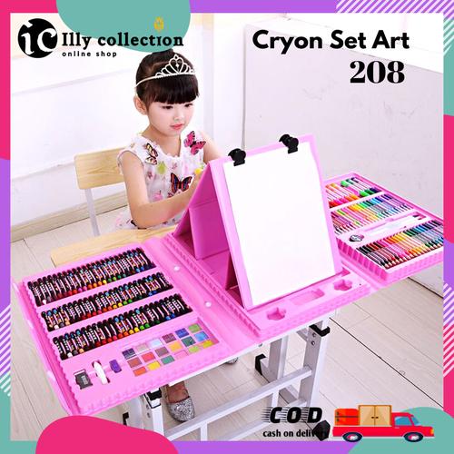 Jual Crayon Set Art 208 150 Pensil Lengkap Melukis Mewarnai - Biru 208 ...