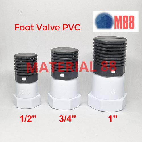 Jual Foot Valve PVC 1/2; 3/4; 1 inch Drat Tusen Tosen Klep - 3/4 inch ...
