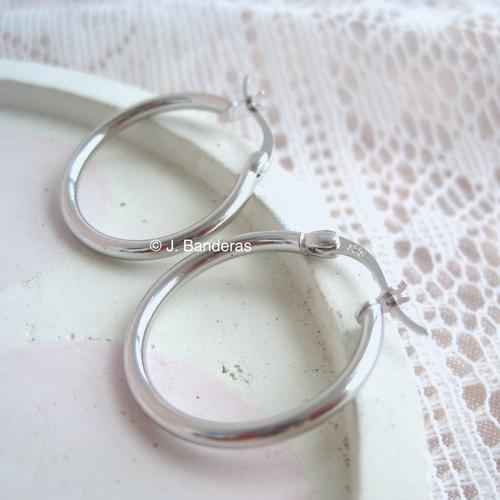 Jual Classic Retro Sterling Silver 925 Hoop Earrings | Anting Bulat ...