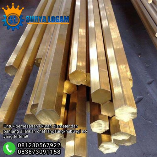Jual As Hexagon Kuningan 32 mm Hexagon brass rod segi enam hexagonal ...
