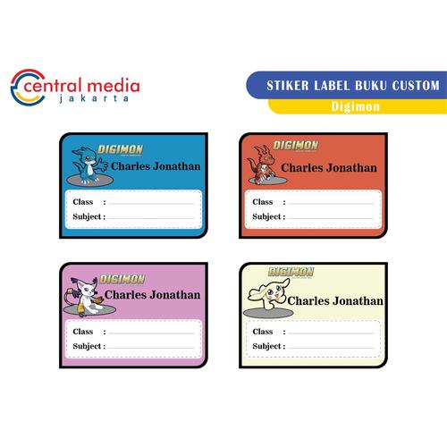 Jual Cetak Sticker Label Buku Custom CROMO Stiker Nama Anak - DIGIMON ...