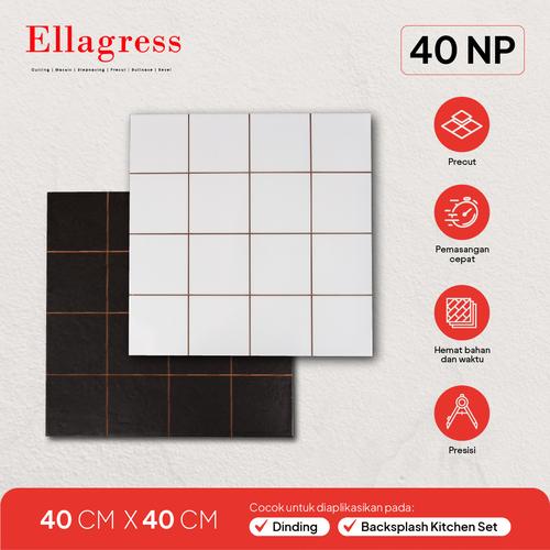 Jual Mosaik Precut Nat Palsu Ellagress Kotak Keramik 40X40 - Hitam GL ...