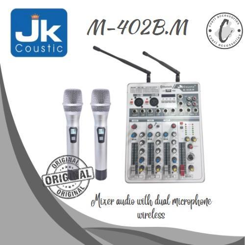 Jual JK COUSTIC M402BM MIXER AUDIO WITH DUAL MICROPHONE WIRELESS ...