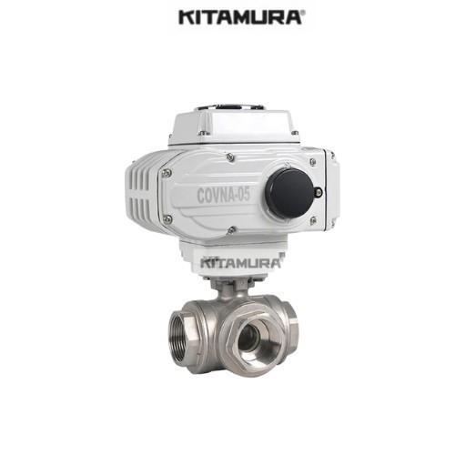 Jual Electric Set Ball valve 3 Way Body Ss316 T -Port Drat 2" Inch On/Of - Jakarta Barat ...