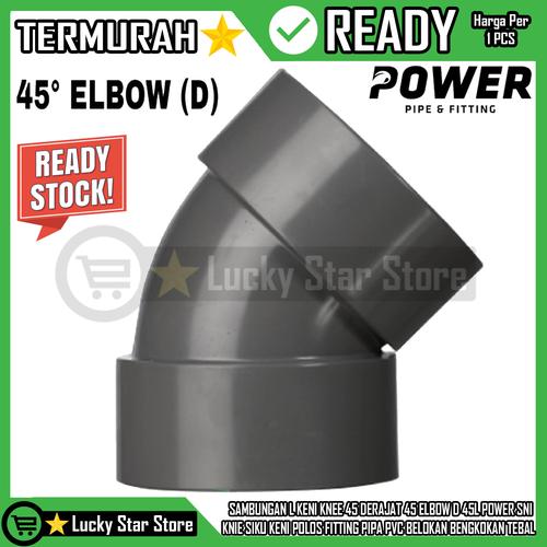 Jual Power Elbow D45 Sambungan L Knee Tiga Inch Inchi Polos Fitting ...