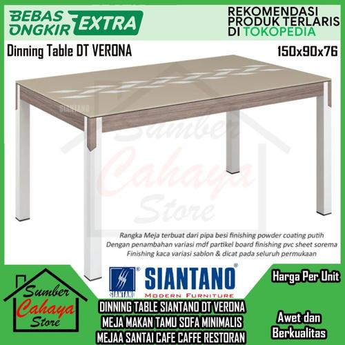 Jual [Kargo] MEJA MAKAN MINIMALIS DT VERONA SIANTANO DINNING TABLE KACA ...