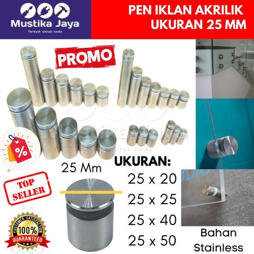 Jual Pen Iklan Akrilik Sign Board Stainless Kaca Baut Papan Akrilik 25 ...