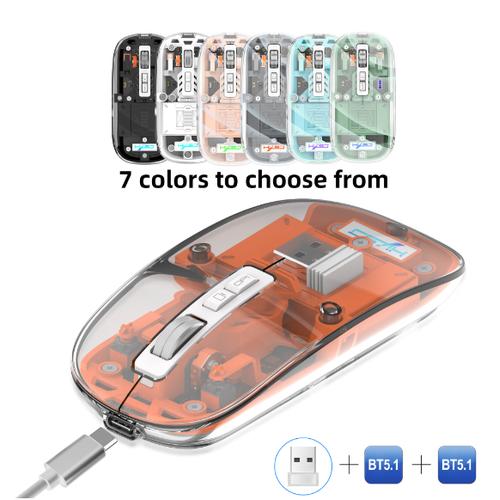 Jual Mouse Wireless Bluetooth Transparan design 99% Silent Ultra Tipis ...