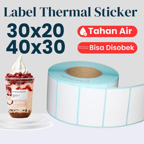 Promo LABEL THERMAL | TERMAL 30x20 40 x 30 MM LABEL PRINTER BARCODE isi ...
