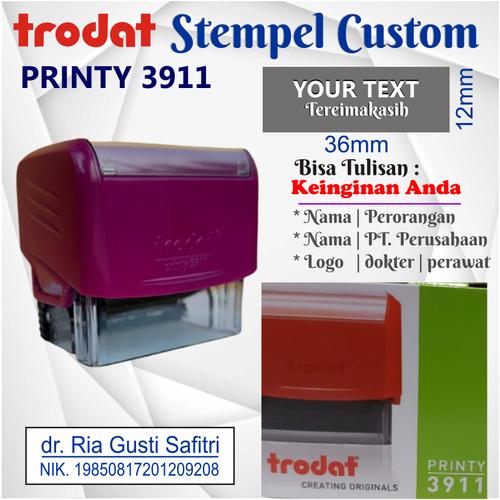 Jual STEMPEL TRODAT 3911 CUSTOM NAMA DOKTER BIDAN LOGO LUNAS TINTA OTOMATIS - tinta - Jakarta ...