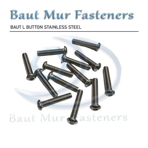 Jual BAUT L BUTTON | BUTTON HEAD SOCKET CAP STAINLESS STEEL M3 X 20 ...