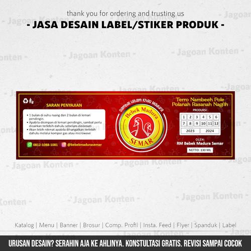 Jual Desain Label Kemasan Produk Stiker Profesional Premium Murah Cepat ...