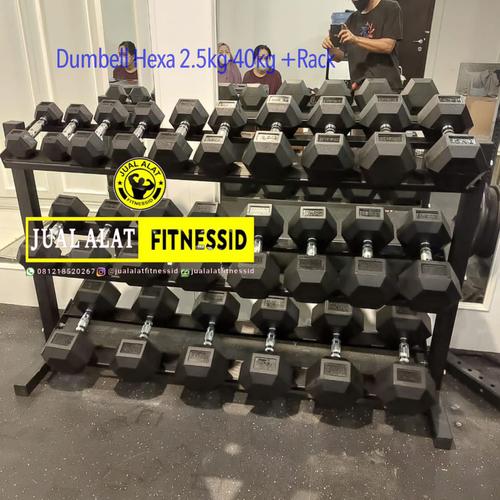 Jual Dumbell Hexagonal Rubber 2.5kg-40kg Dumbell Hexa - 2.5kg-25kg - Kota Surabaya ...