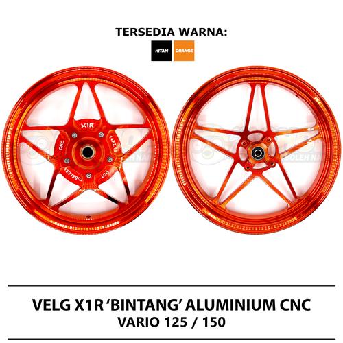 Jual Velg X1R Vario 125 / 150 Aluminium CNC Model Bintang - Hitam ...