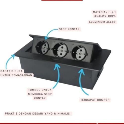 Jual BOX FLOOR SOCKET/STOP KONTAK TANAM LANTAI-MEJA 3 ARDE COLOKAN ...