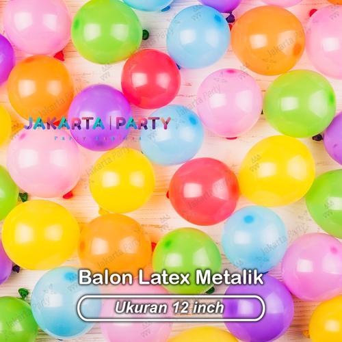 Jual Balon latex metalik satuan / balon latex metalik 12 inch - SILVER ...