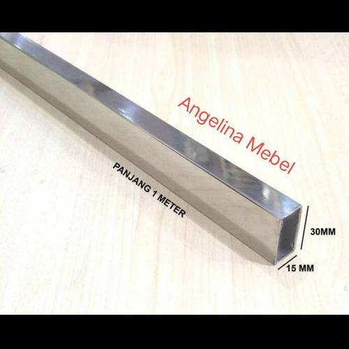 Jual Pipa Holo Kotak Stainless Steel 30 mm X 15 mm/ Pipa Holo 3 cm X 1 ...