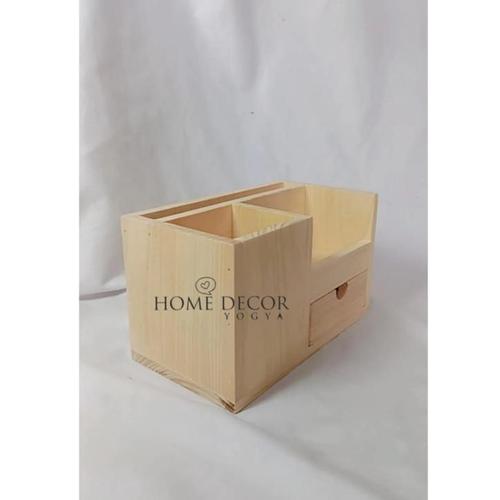 Jual DIY Rak Pena Multifungsi Berbahan Kayu Mini Storage Laci Organiser ...