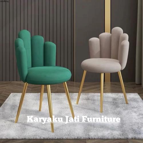 Jual kursi belajar bentuk kursi kipas kursi rias kaki stainless gold ...
