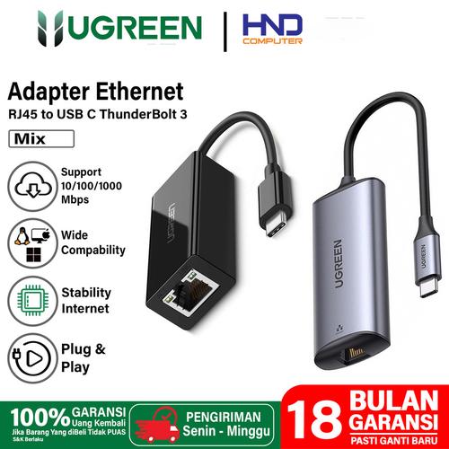 Jual UGREEN Converter USB-C 3.1 Gen 1 To Gigabit Ethernet Alloy ( 50737 ...