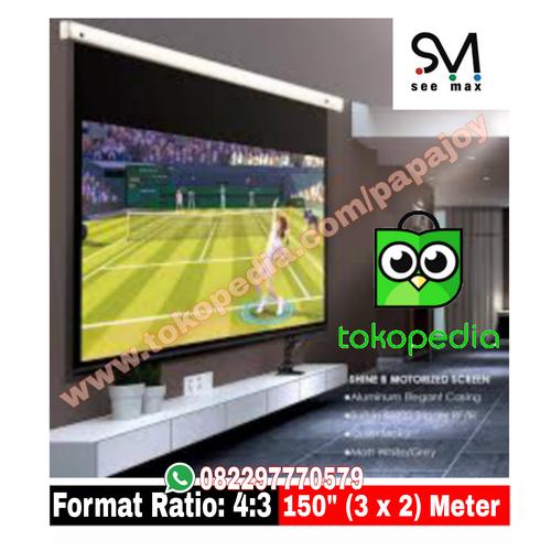 Jual See Max Screen Motorized 150 Inch 3 x 2 M Layar Proyektor Elektrik ...