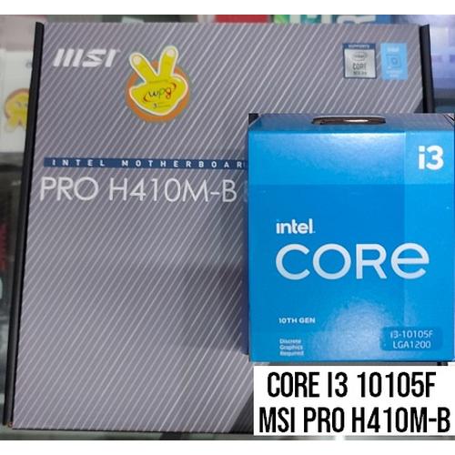 Jual Paket Prosesor Intel Gen10 i3 10100F/10105F DAN MOBO MSI H410M-PRO ...