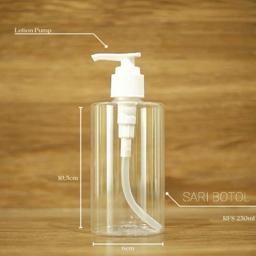 Jual BOTOL PUMP 250ML / BOTOL PET RFS 250 ML CLEAR LOTION PUMP PUTIH HITAM - Clear - Kota Depok ...