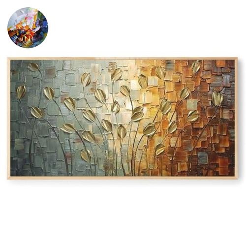 Jual Lukisan modern Bunga tulip tekstur +Frame - 60x120 - Kab. Bandung ...