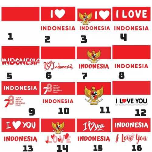 Jual Stiker tato wajah Bendera Merah Putih I Love Indonesia 17 Agustus ...