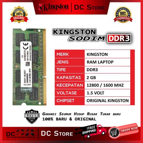 Jual RAM KINGSTON SODIM DDR3 8GB 1600MHz PC 12800 DDR3 8GB - 2GB - Jakarta Utara - DC Computer ...