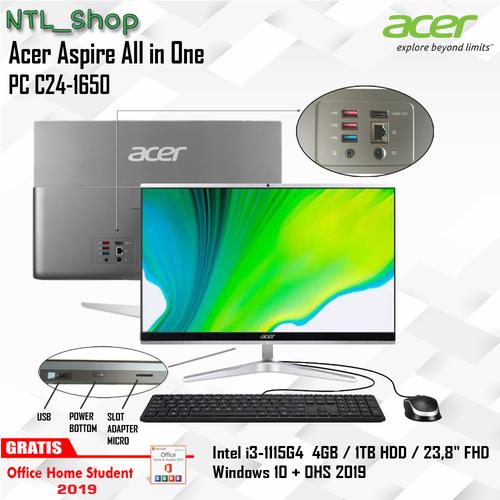 Jual Acer All In One PC C24 1650 i3 1115G4 4GB 1TB 23,8" FHD Win10 ...