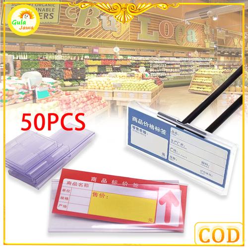 Jual 50PCS Label Harga Price Tag Holder Price Tag Card Double Hook ...