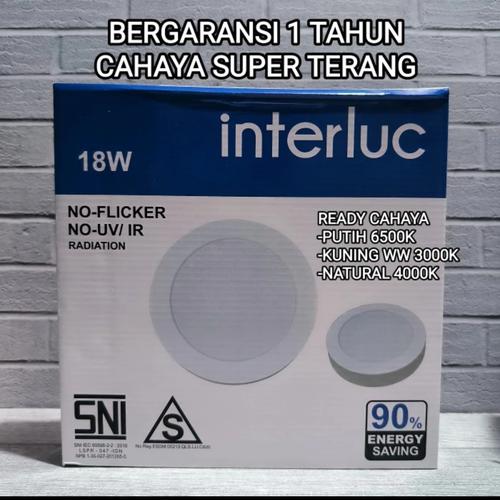 Jual INTERLUC LAMPU DOWNLIGHT PANEL LED 18W OB BULAT OUT BOW TEMPEL ...